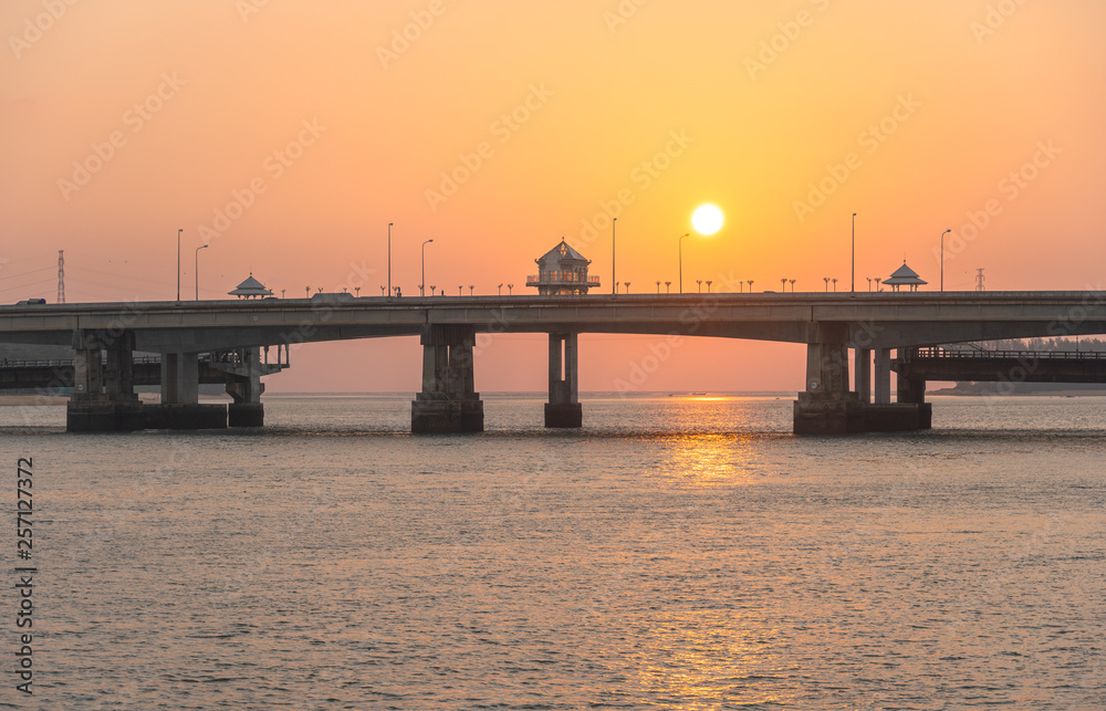 .beautiful sky during sunset going down to the sea behind Sarasin ...