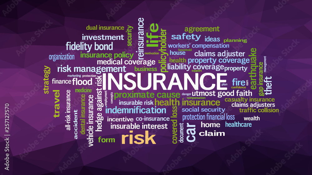 Insurance Word Cloud concept illustration Stock Vector | Adobe Stock
