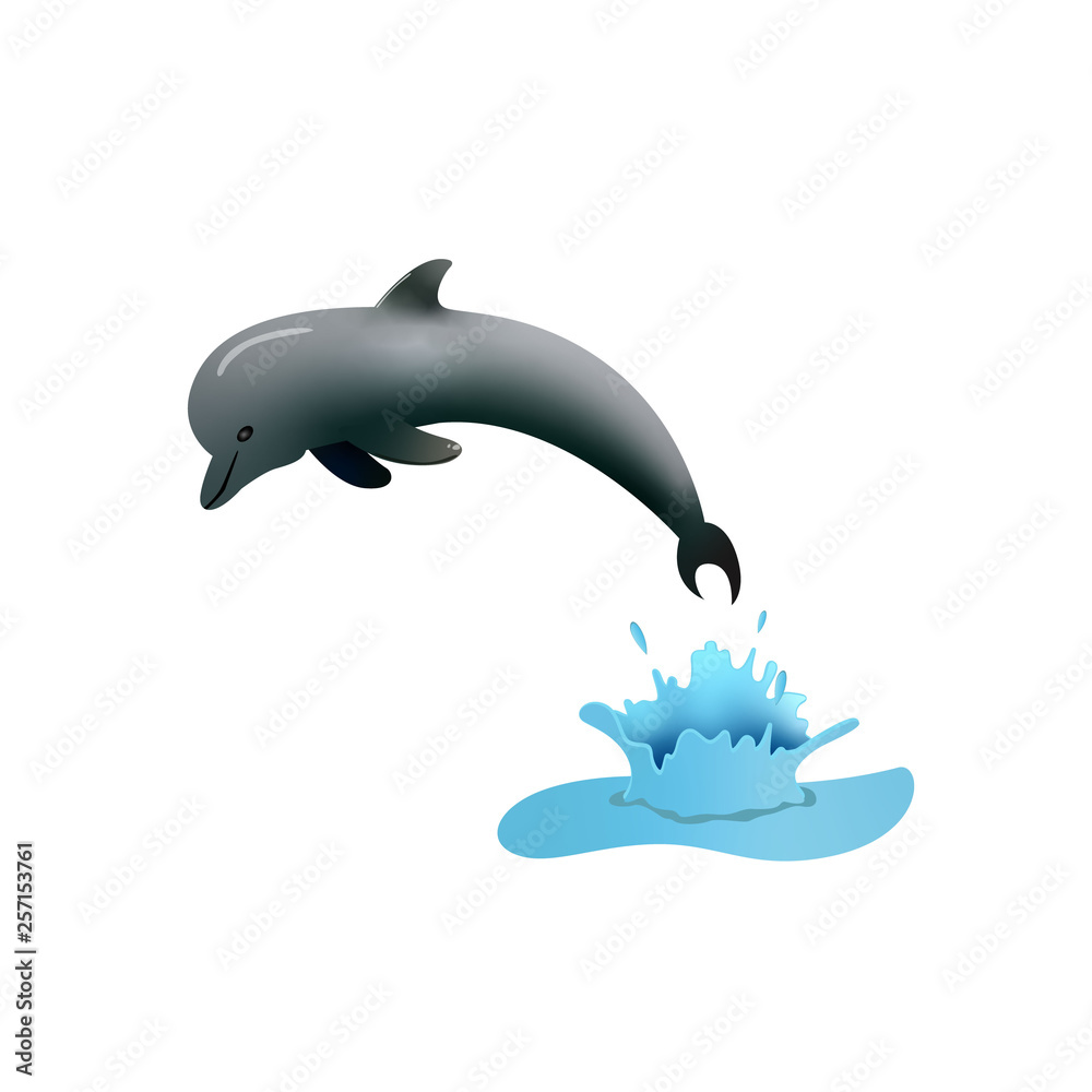 Cartoon Dolphin In Water