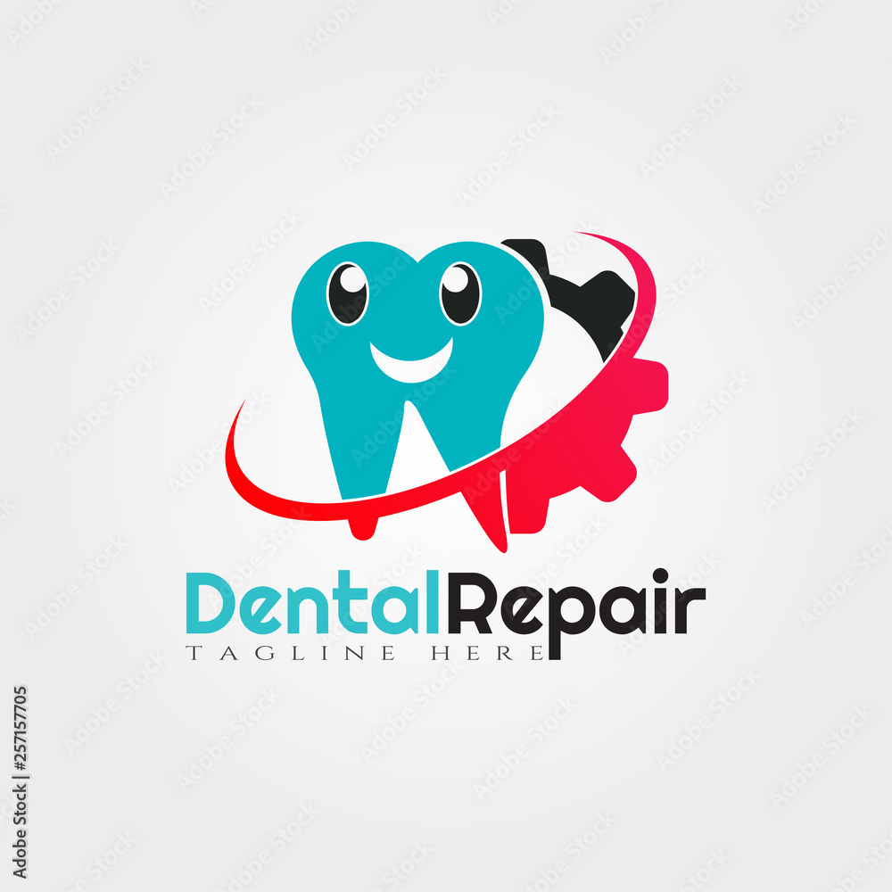 Dental repair vector logo design,human tooth icon Stock Vector | Adobe ...