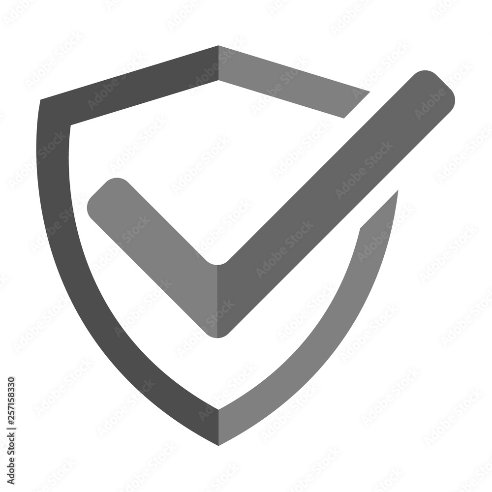 Modern shield icon, mark approved , protect, safe vector symbol Stock ...