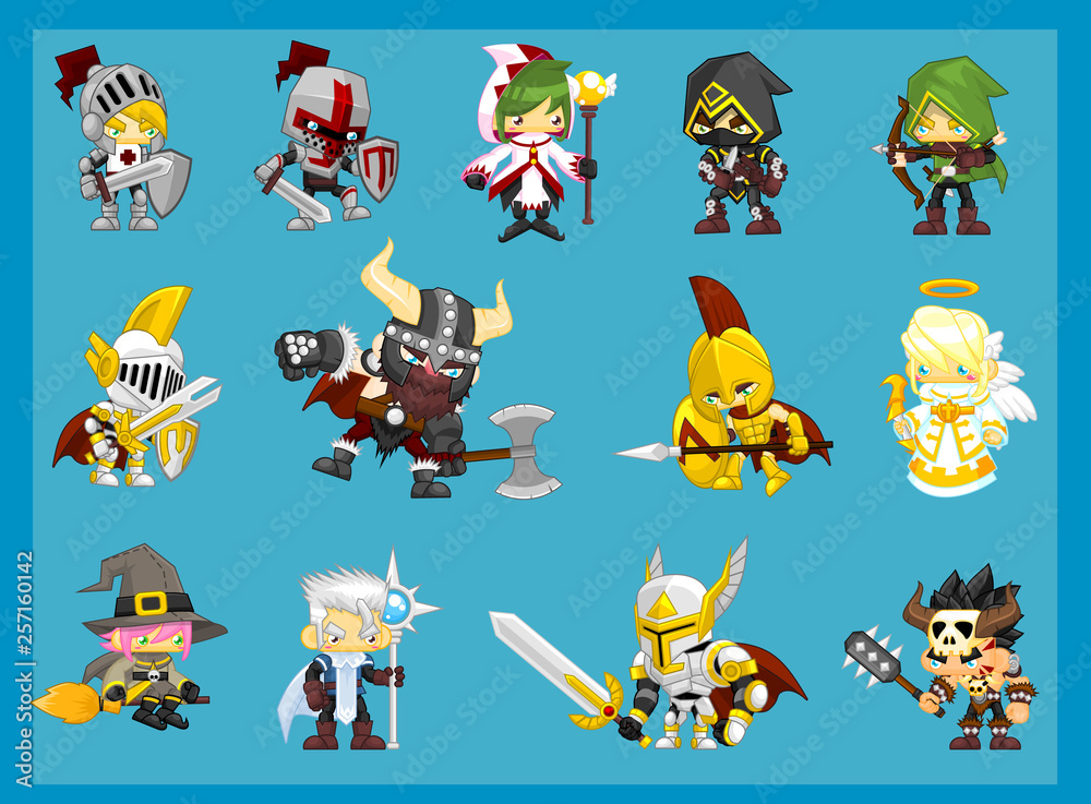 Fantasy Hero Characters Stock Vector | Adobe Stock