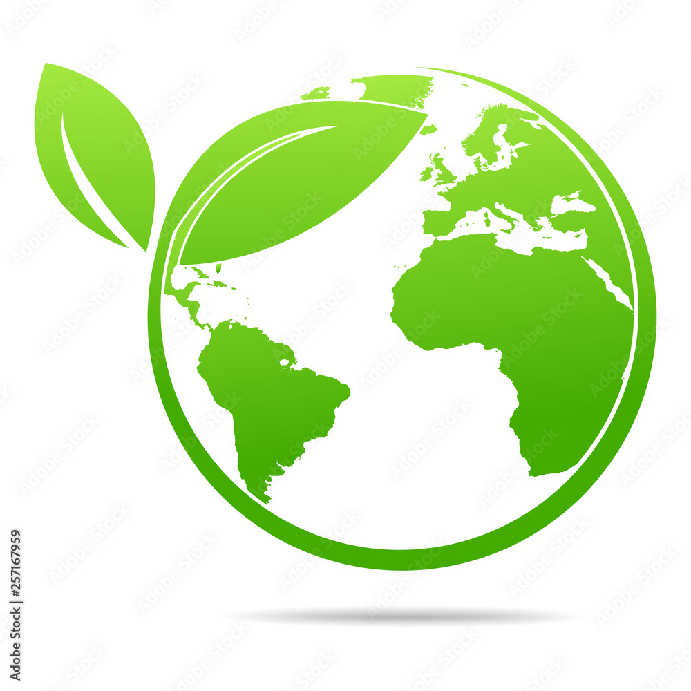 World environmental ,saving logo and ecology friendly concept Vector ...