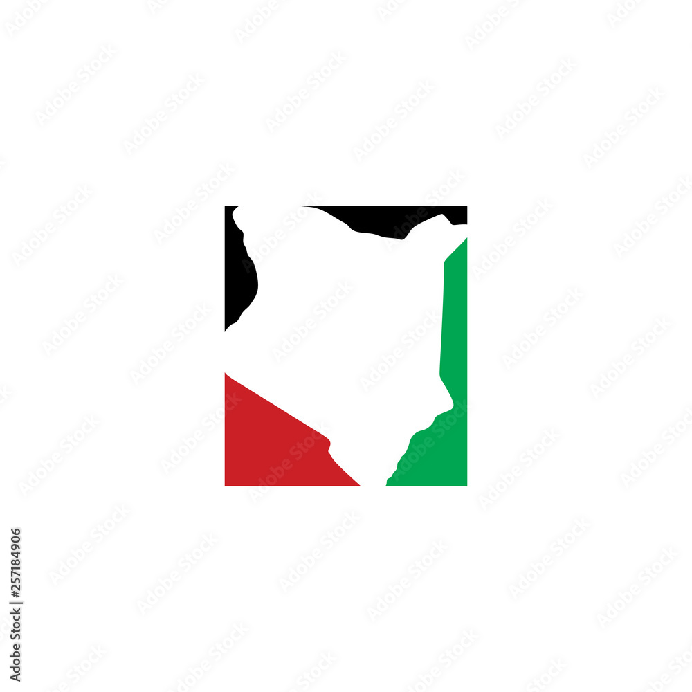 kenya map logo icon vector symbol element Stock Vector | Adobe Stock