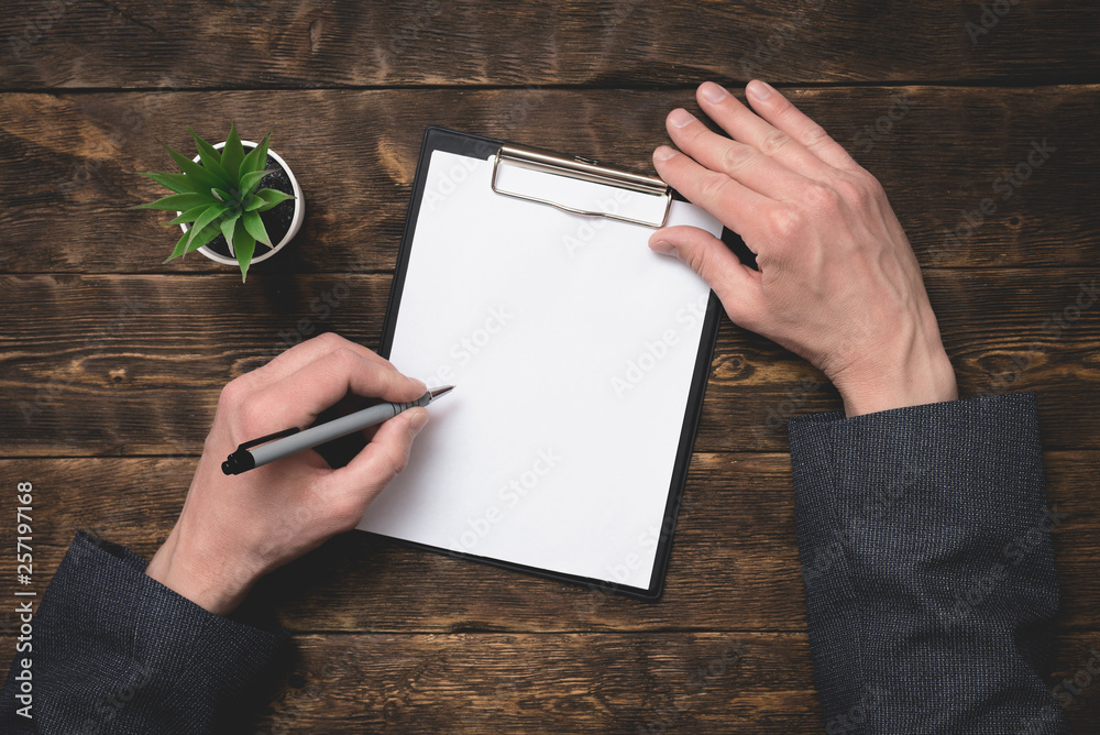 Signing of business contract or agreement mock up. To do list with copy ...