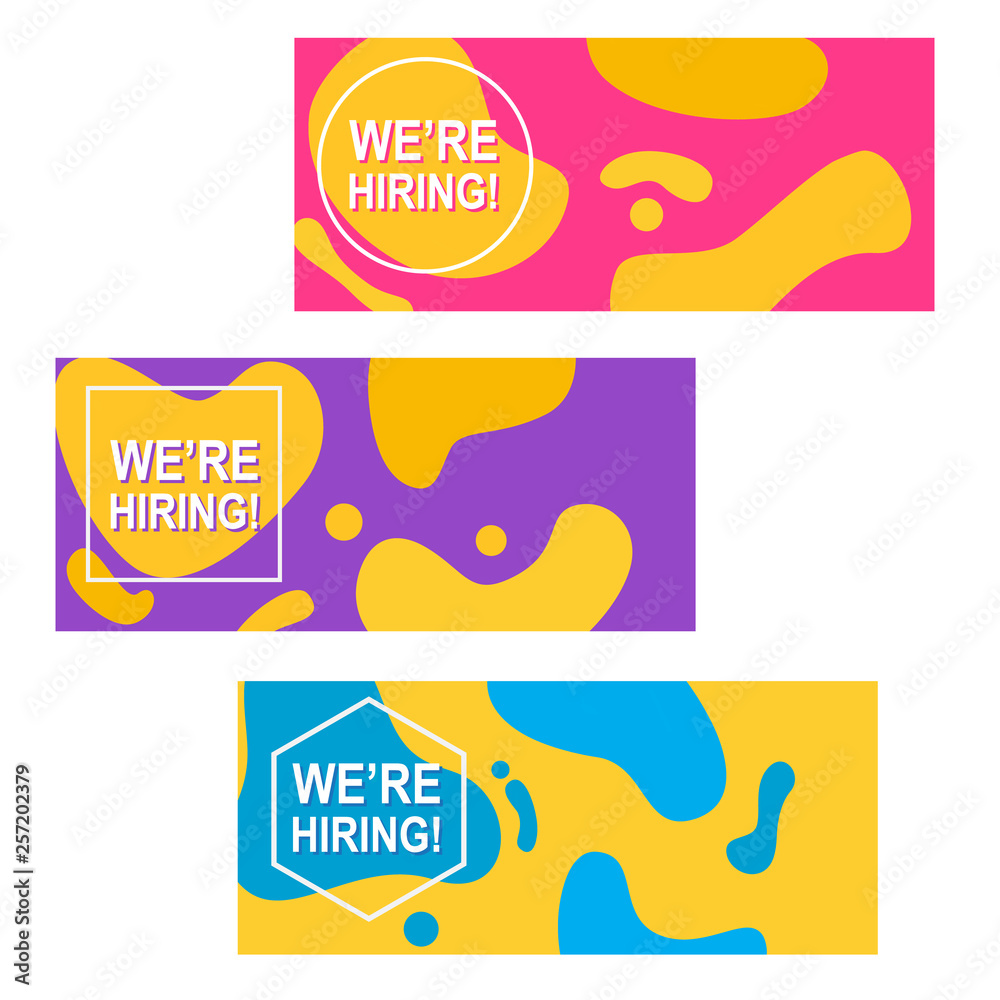 Recruitment poster template. We are hiring banners set. Business hiring ...