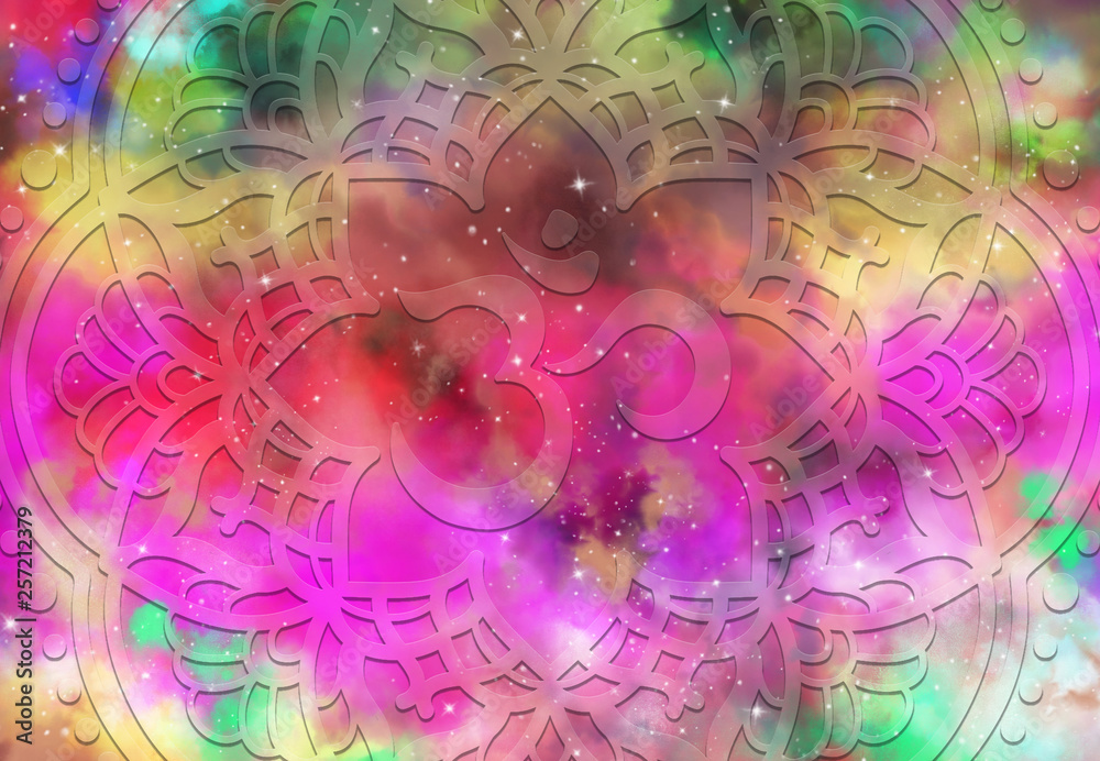 Abstract mandala graphic design and diwali om hinduism symbol with ...