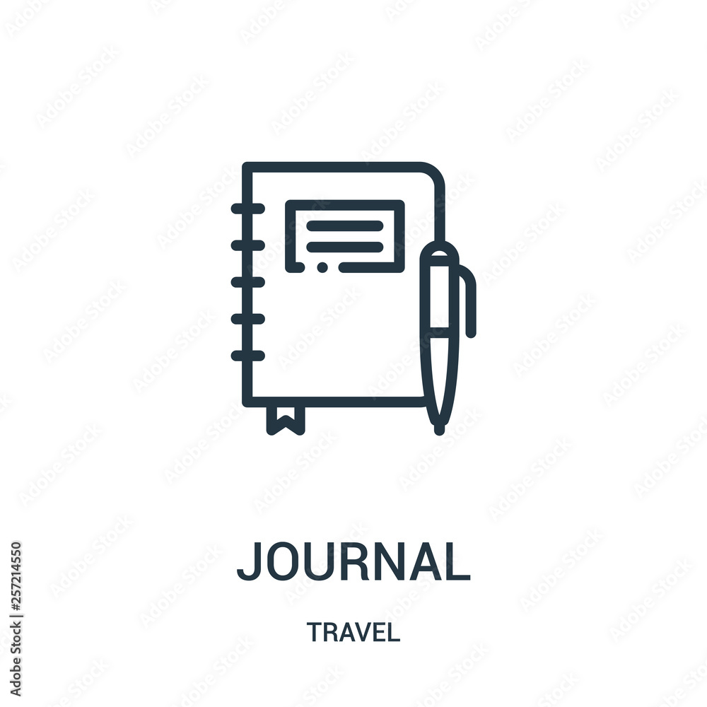 journal icon vector from travel collection. Thin line journal outline ...