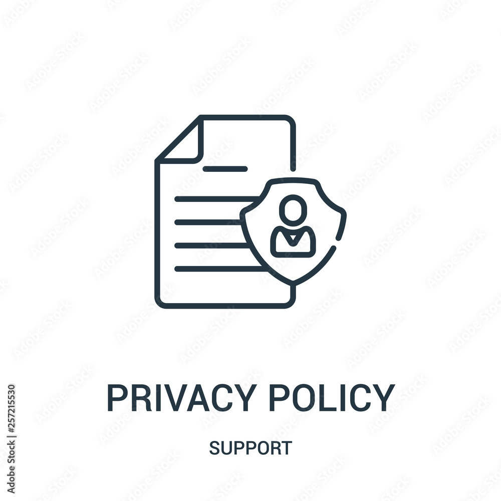 privacy policy icon vector from support collection. Thin line privacy ...