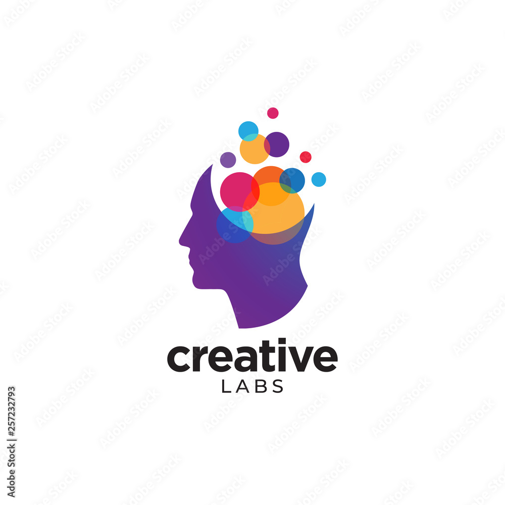 Digital Abstract human head logo for creative Stock Vector | Adobe Stock