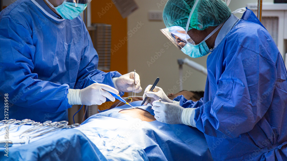 Doctor operation in operation room at hospital concept for insurance ...