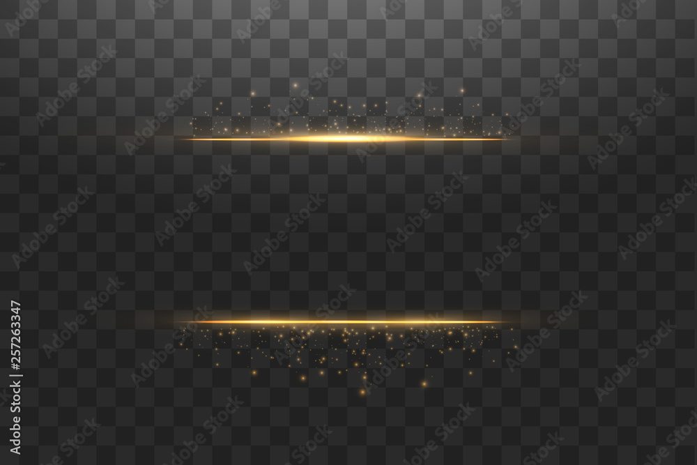 Glow isolated gold transparent effect, lens flare, explosion, glitter ...