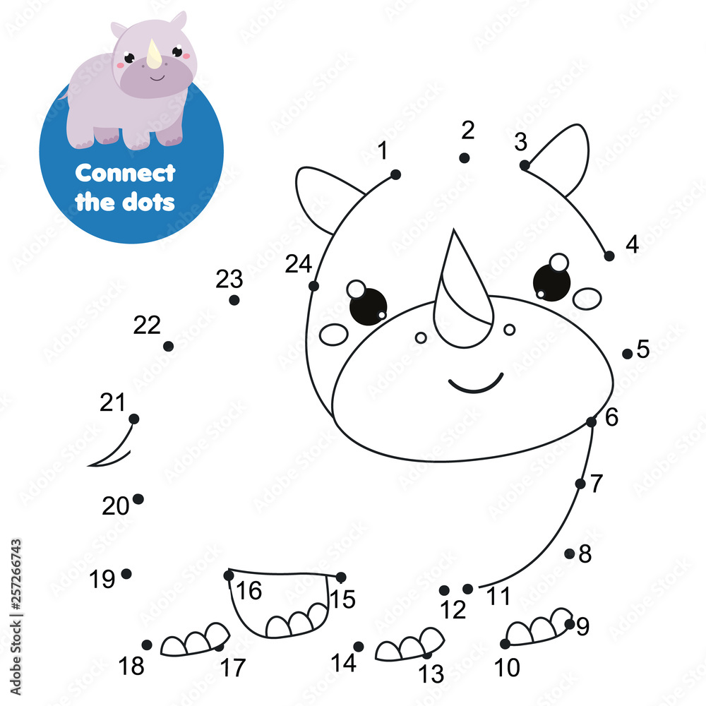 Connect the dots. Dot to dot by numbers activity for kids and toddlers ...
