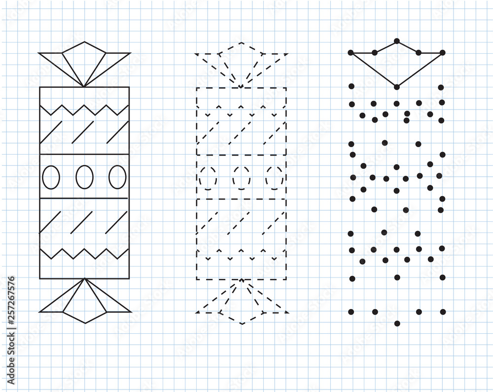 Grid copy worksheet. educational children game. Handwriting prcatice ...