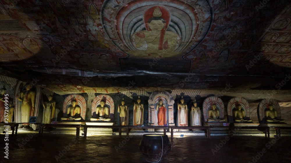 Cave temples of Dambulla in Sri lanke, buddhist caves and temples Stock ...