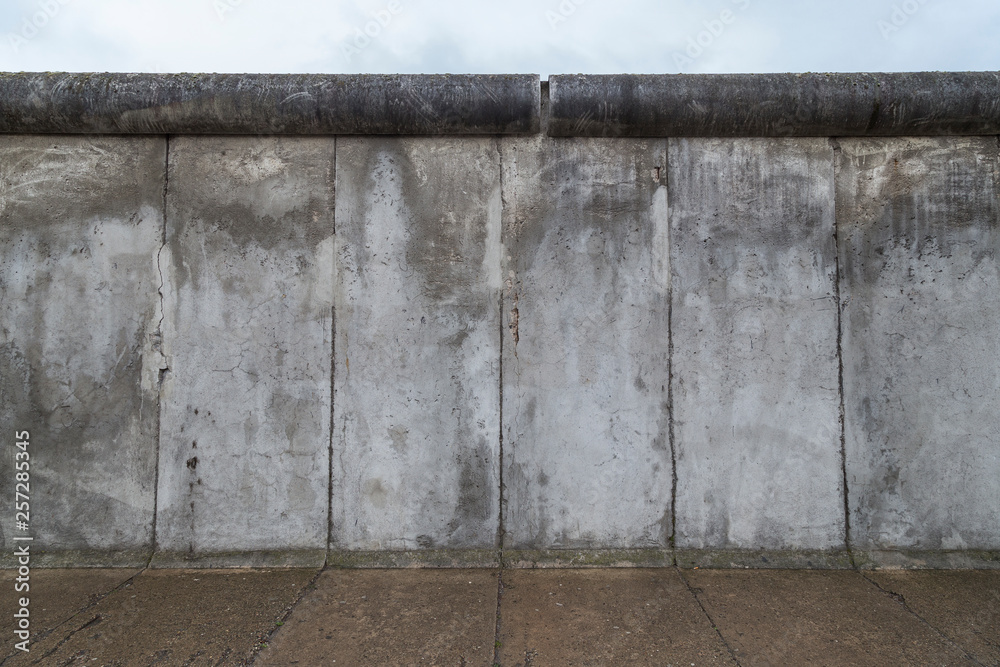 Front view of a section of the original Berlin Wall at the Berlin Wall ...