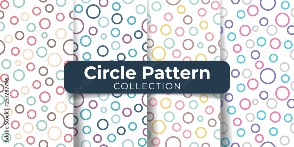 Round circles seamless pattern collection. Colorful print design for ...