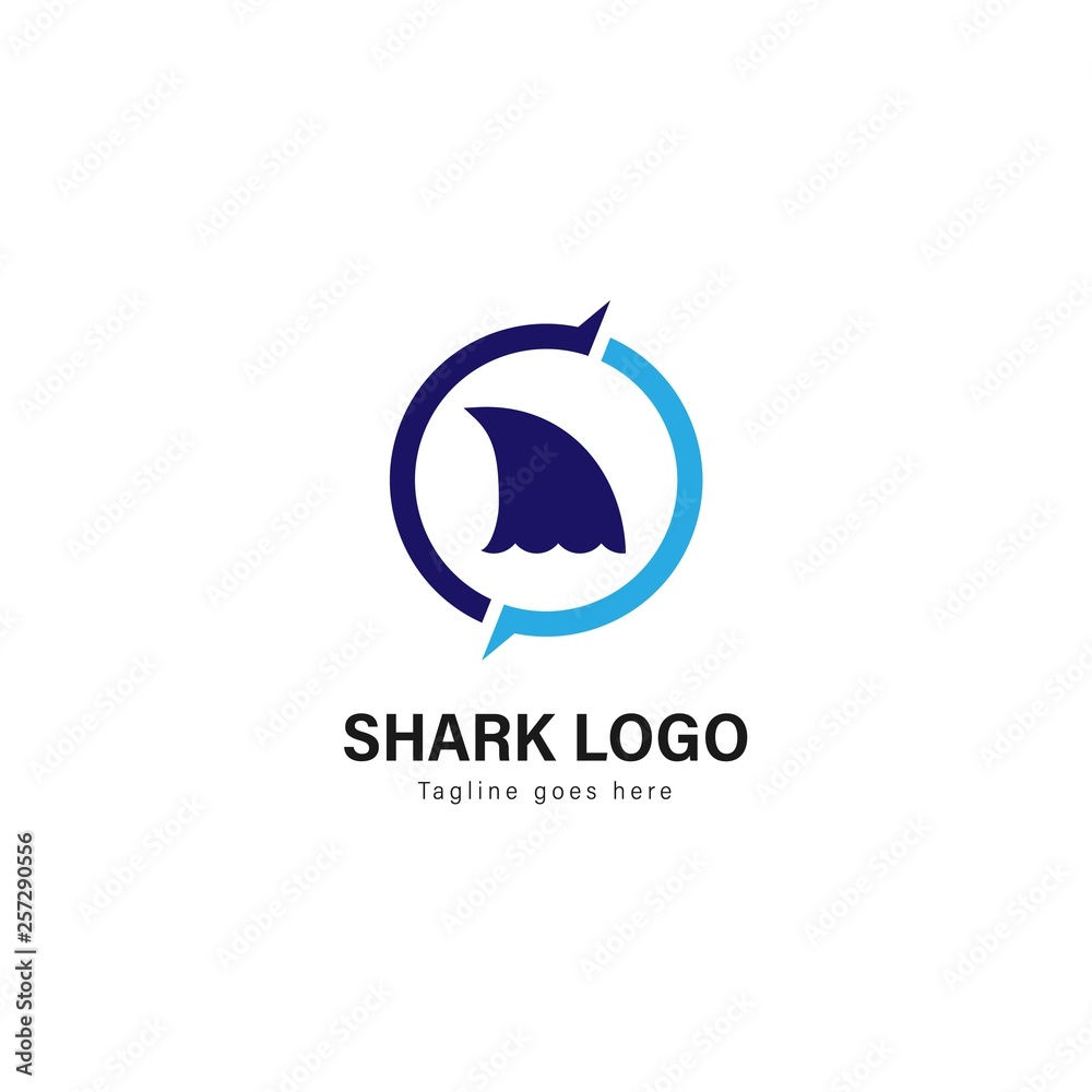 Shark logo template design. Shark logo with modern frame vector design ...