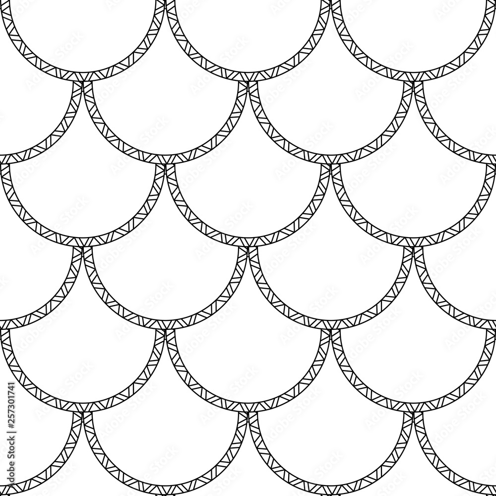 Vector mermaid tail texture. Black fish scales seamless pattern on ...
