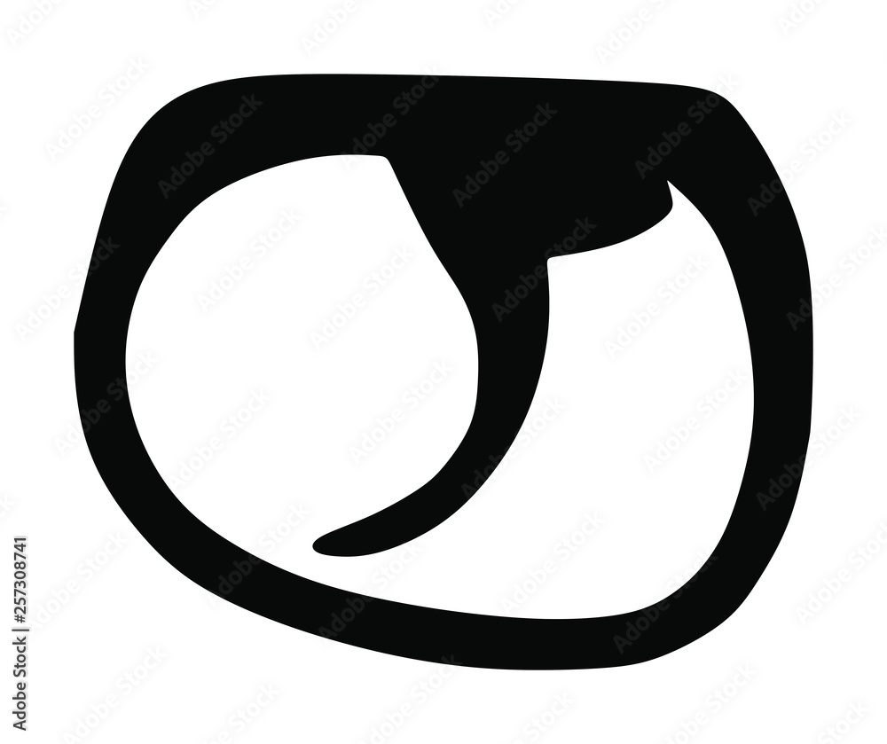 Trigger of gun vector silhouette illustration isolated on white ...