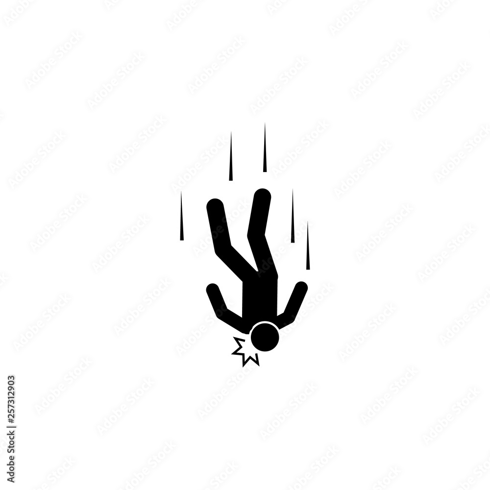 Man, broken, fall, floor, down icon. Element of man fall down. Premium ...