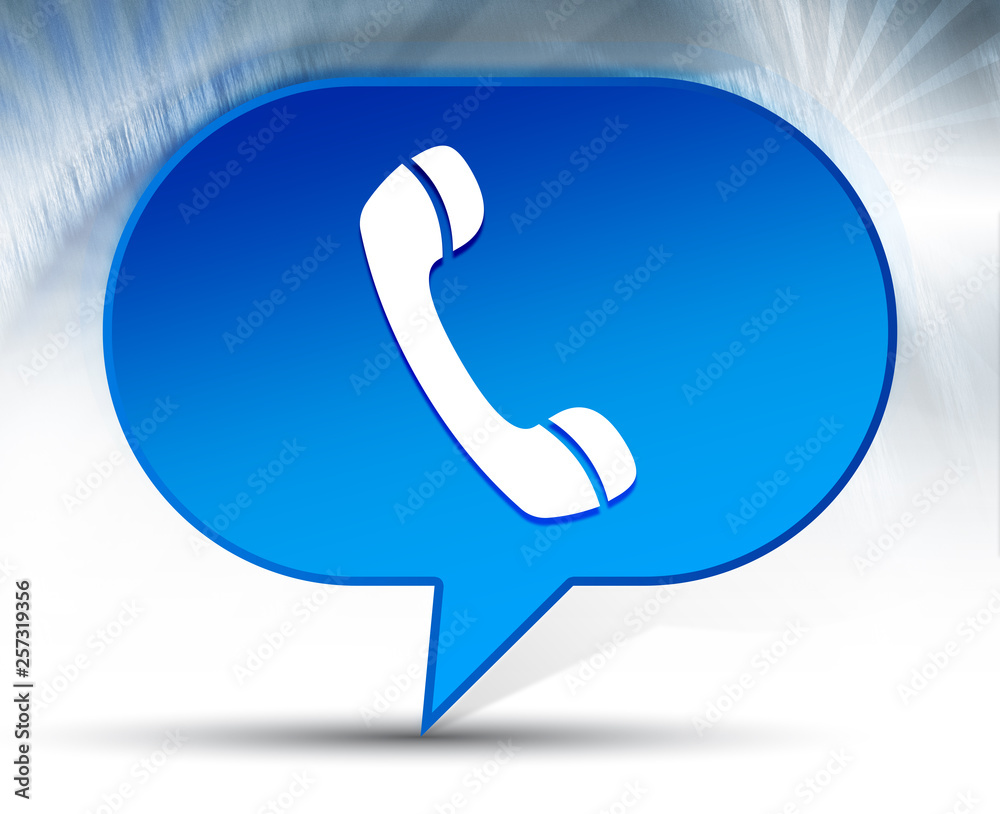 Phone icon blue bubble background Stock Illustration | Adobe Stock