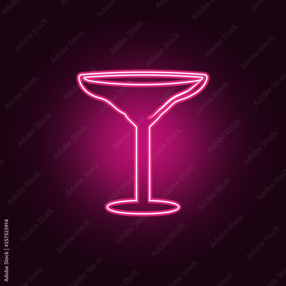 cocktail glass icon. Elements of Bar in neon style icons. Simple icon ...