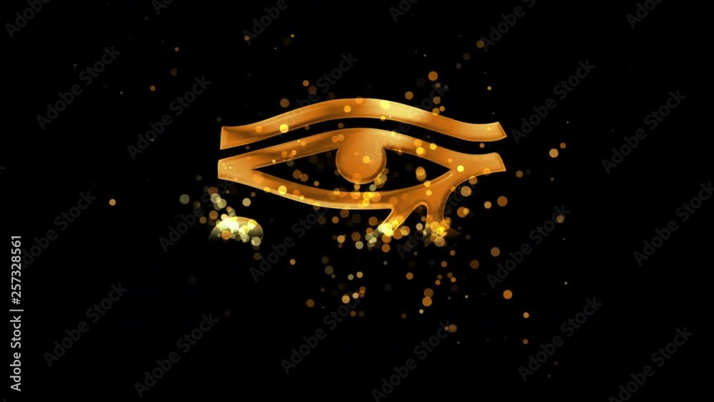 Golden Eye of Ra (Horus), ancient egypt religious symbol Stock Video ...