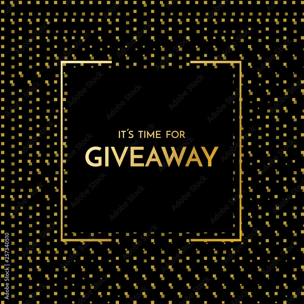 Time for giveaway - banner template. Time for Giveaway phrase on dark ...