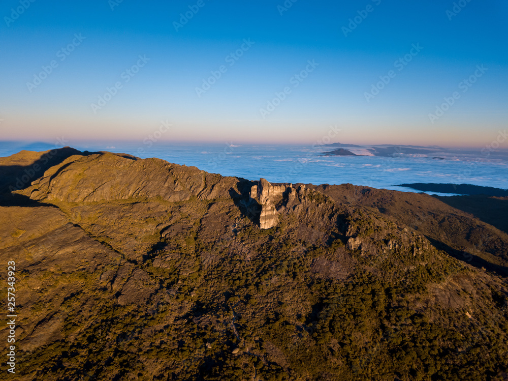 Beautiful aerial view of the Crestones in the Chirripo National park ...