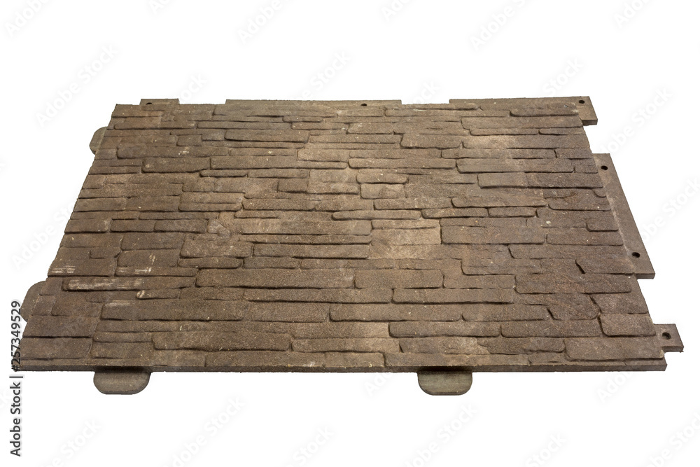 eco-parking paving slabs made of recycled plastic waste isolated on ...