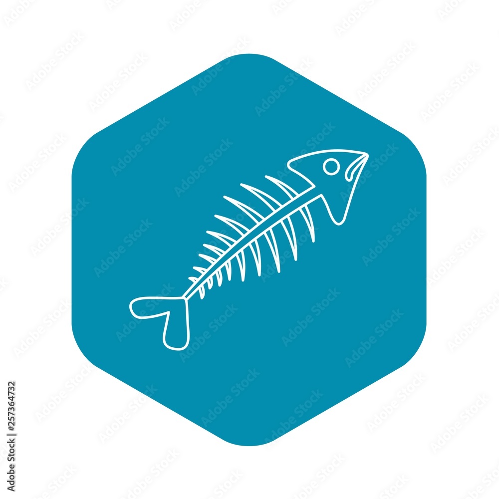 Fish bone icon. Outline illustration of fish bone vector icon for web ...