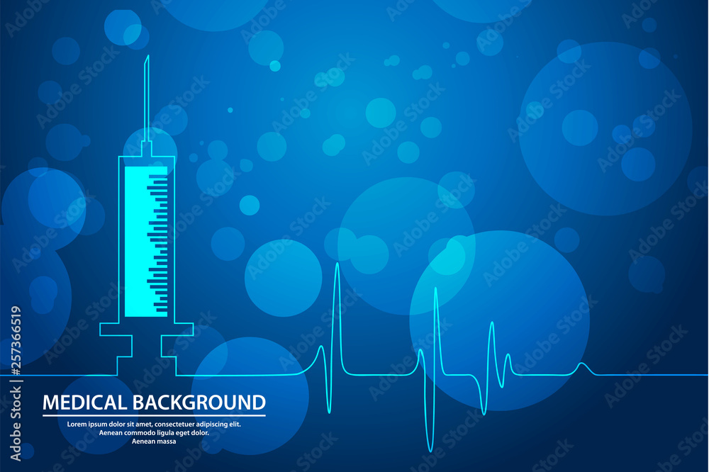 Medical abstract background, ecg background, SYRINGE in medical ...