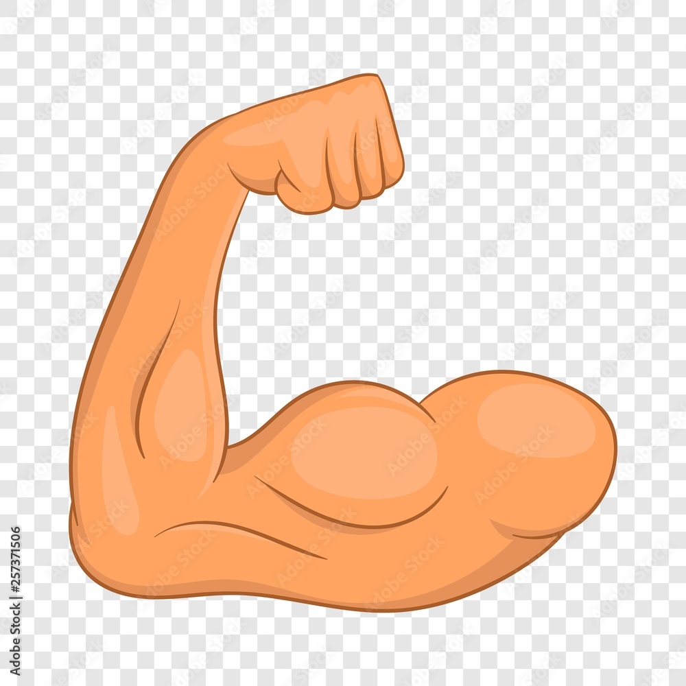 Biceps hands icon in cartoon style isolated on background for any web ...