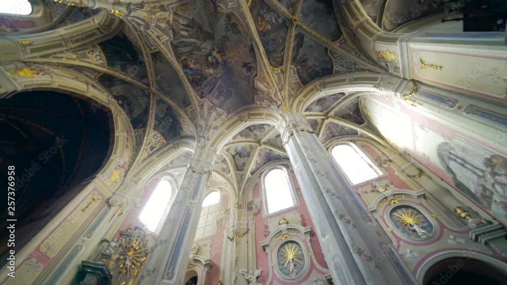 Magnificent ceiling and dome of the cathedral of the Assumption Blessed ...
