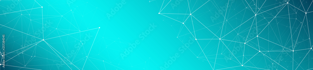 Global communication layout design, connected triangles shapes lines ...