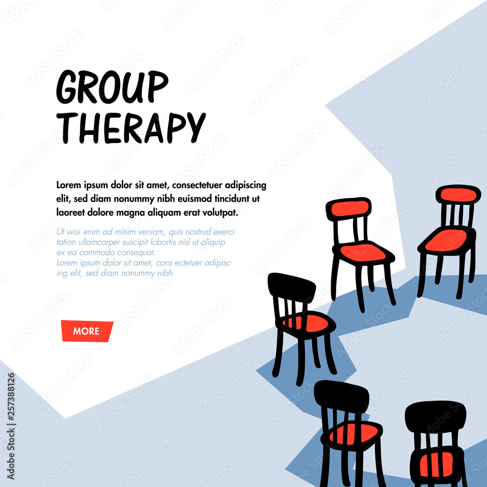 Vector illustration of hand drawn chairs arranged in a circle ...