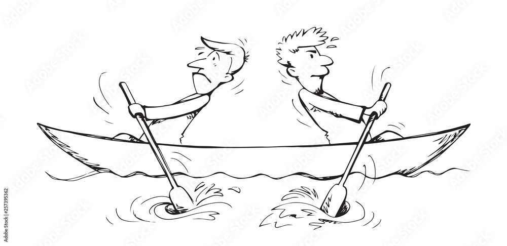 Row in different directions. Vector drawing Stock Vector | Adobe Stock