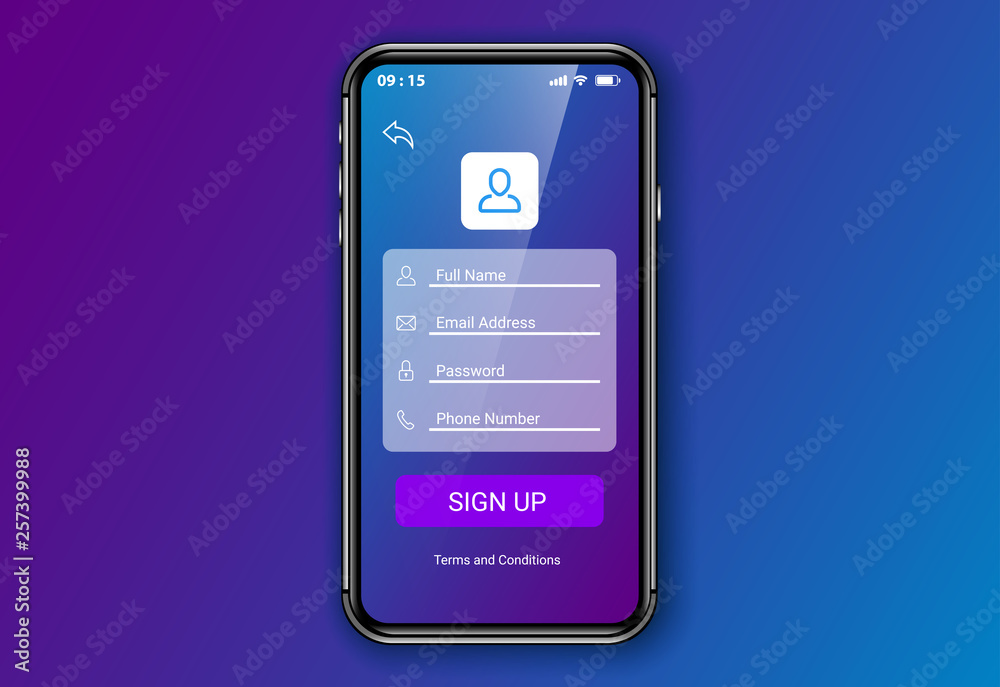 sign up user interface Stock Vector | Adobe Stock