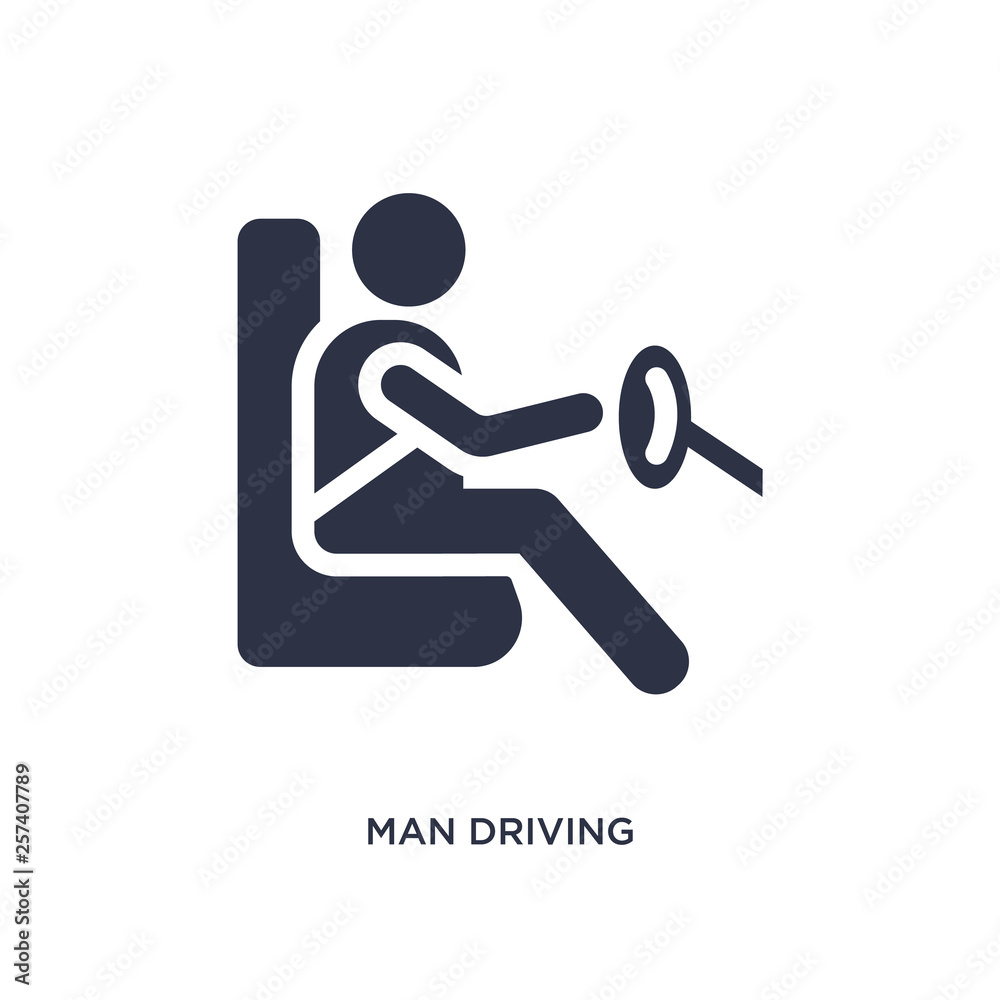 man driving icon on white background. Simple element illustration from ...