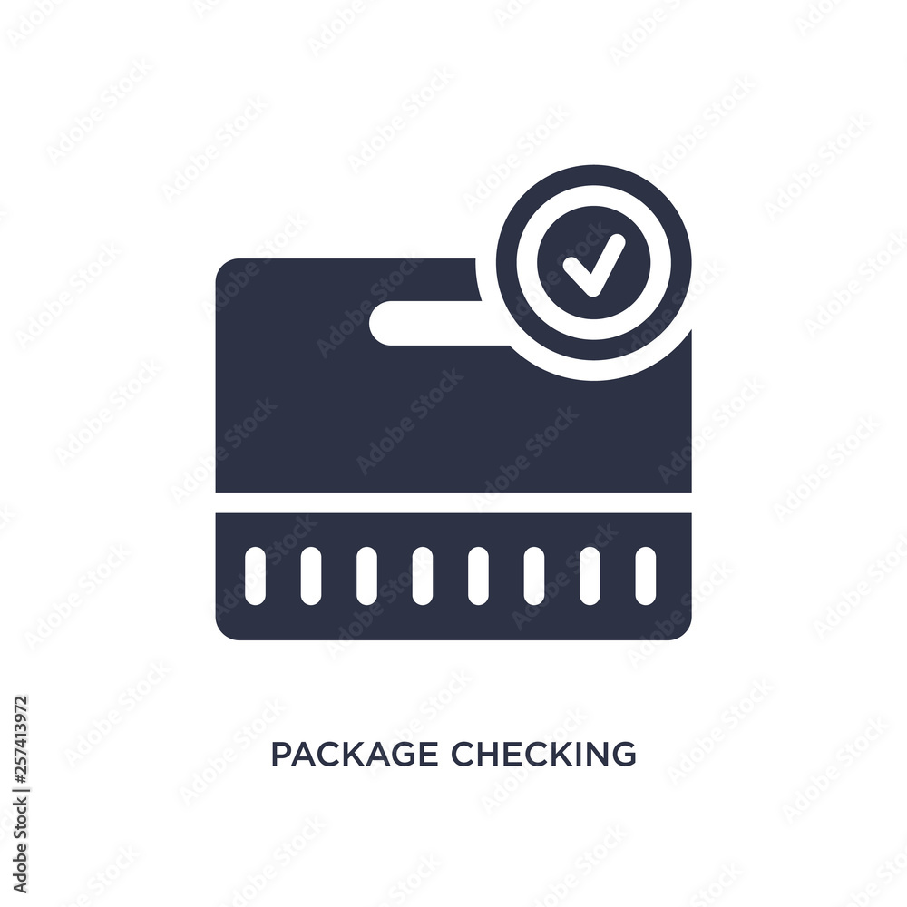 package checking icon on white background. Simple element illustration ...