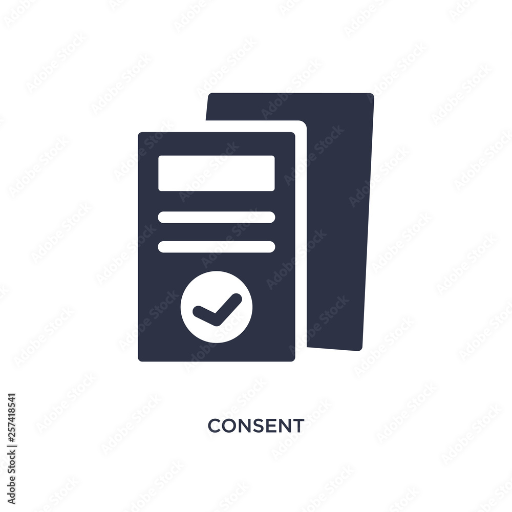 consent icon on white background. Simple element illustration from gdpr ...