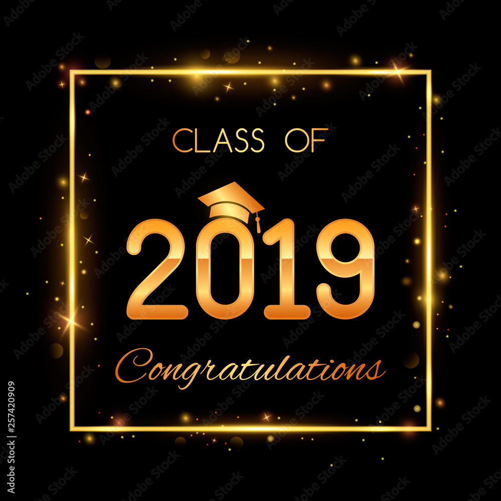 Vetor de congratulatory banner or poster of graduation class of a ...