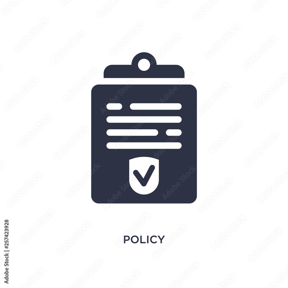 policy icon on white background. Simple element illustration from law ...