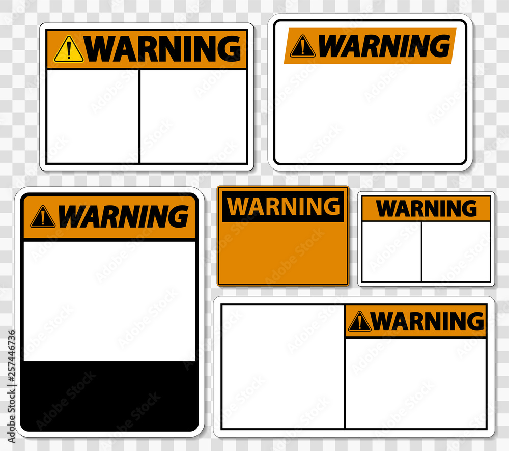Set template symbol sign factory warning sign label on transparent ...