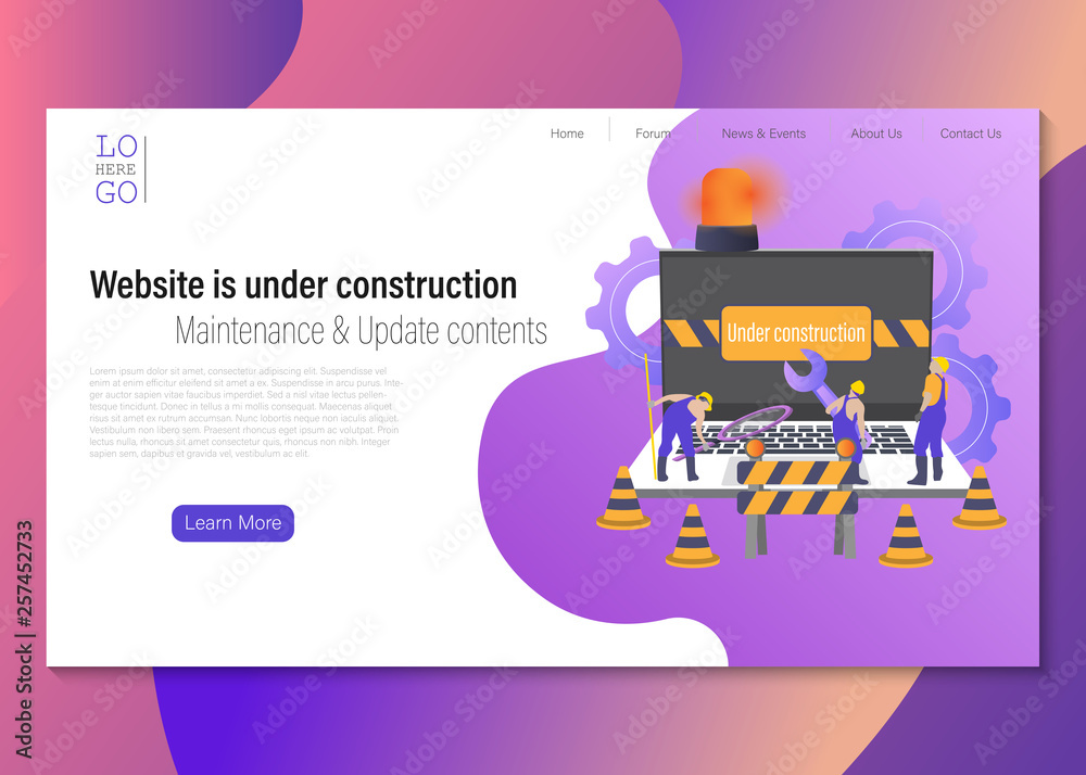 Website is under construction vector illustration concept, group of ...