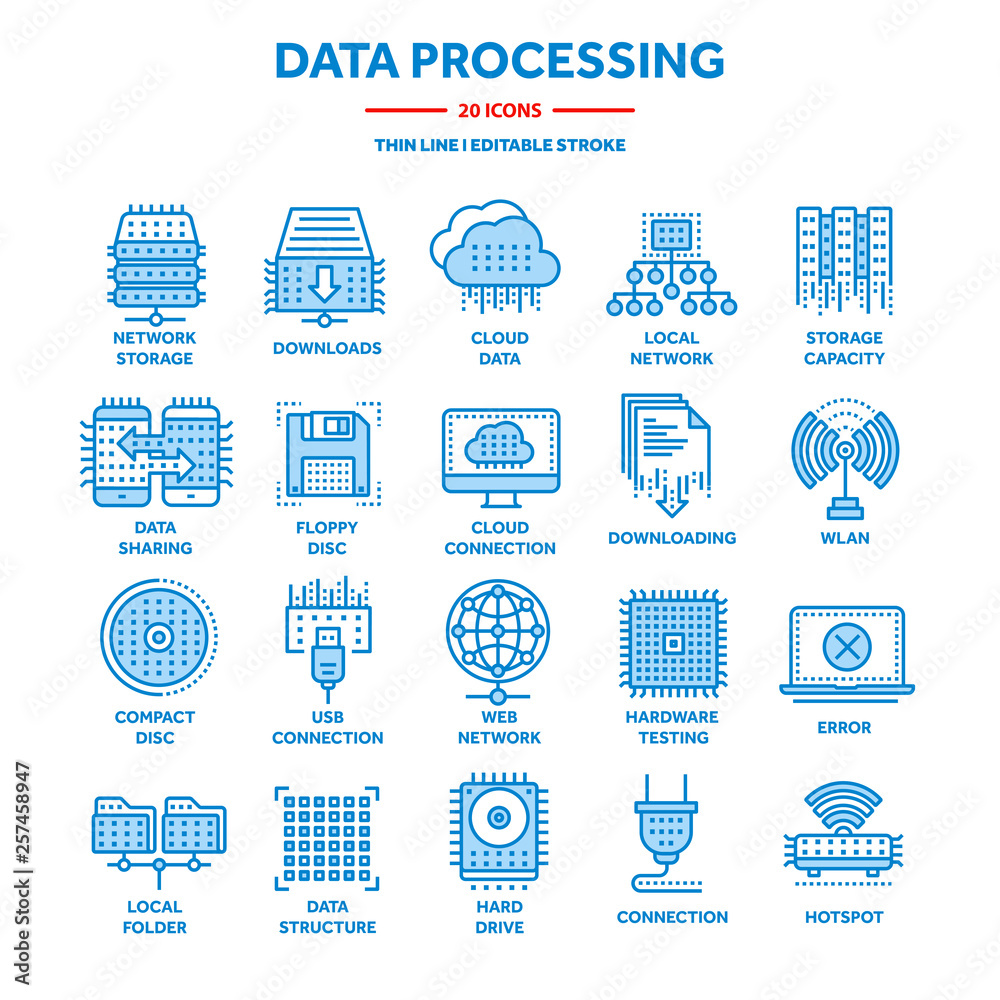Cloud computing. Internet technology. Online services. Data processing ...