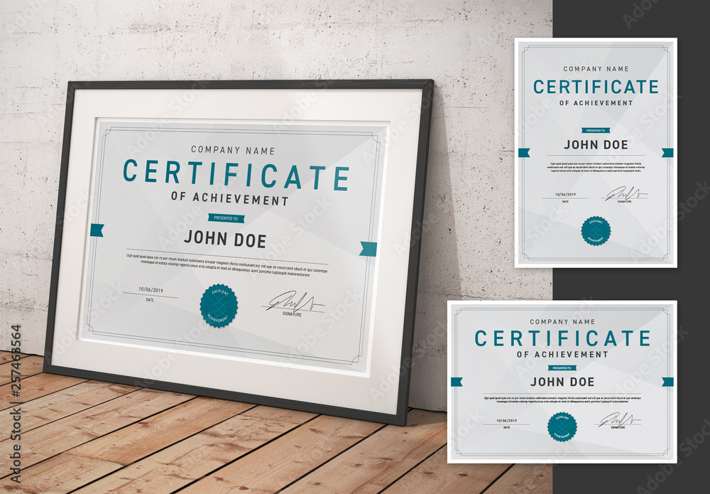 Portrait and Landscape Certificates with Signature Layout Stock ...