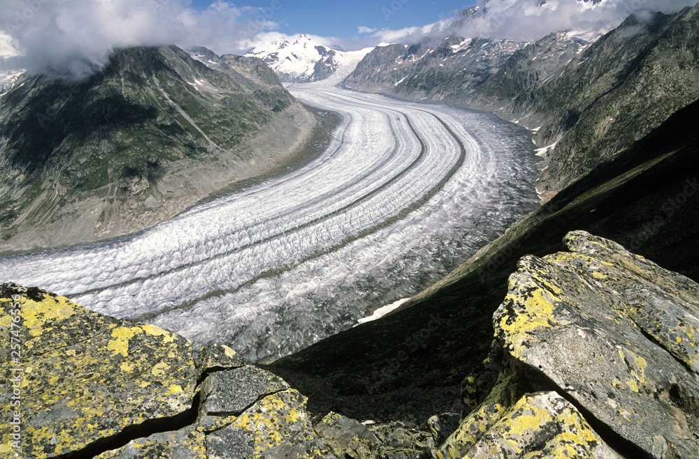 Großer Aletschgletscher vom Bettmerhorn - Der längste Gletscher der ...