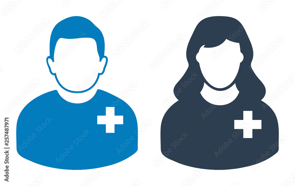 Male and Female Patient Icon. Flat style vector EPS. Stock Vector ...